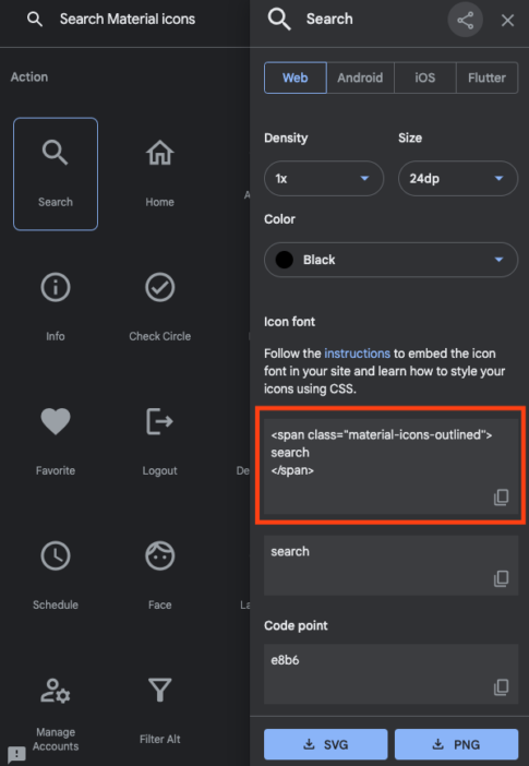 Google Material Icons(マテリアルアイコン)の設定メモ – yukipan world